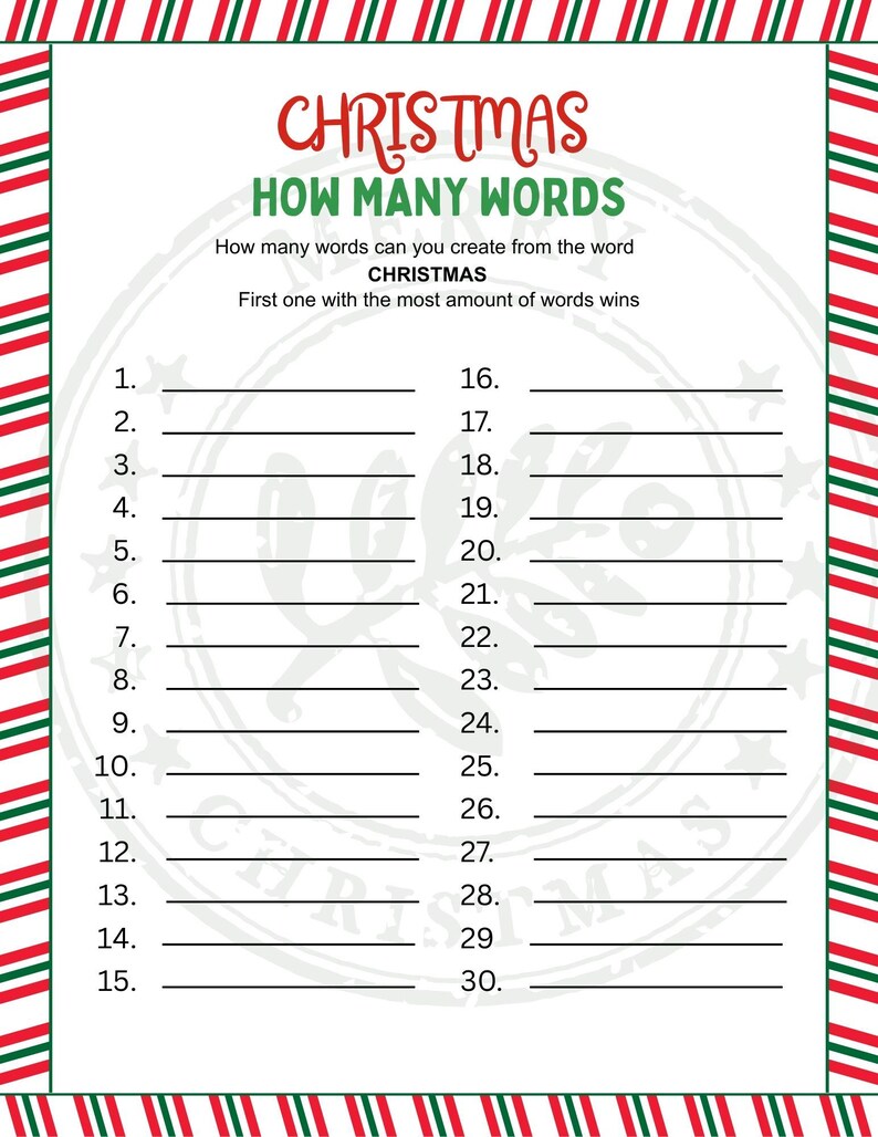 Fun Adult Christmas Games Printable PDF | Holiday Party Games With ...