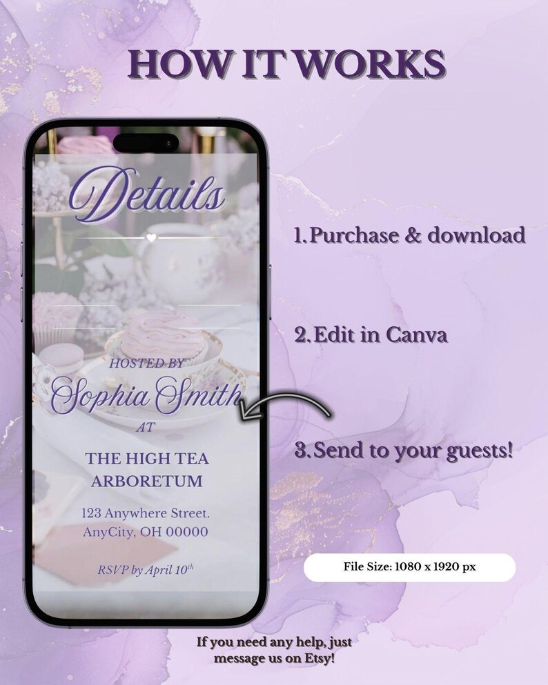 Animated Tea Party Invitation, High Tea Birthday, Bridal Shower ...