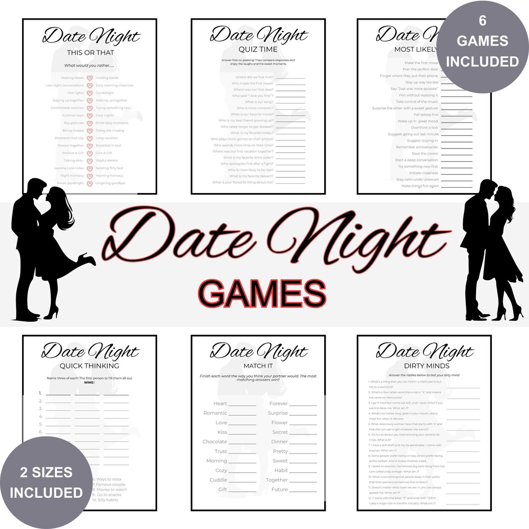 Date Night Games for Couples | Fun Printable Activities (instant ...