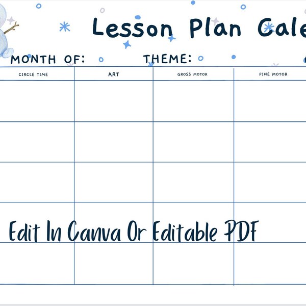 Monthly Preschool Lesson Plan - Etsy