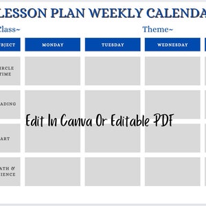 Daycare/preschool/pre~k/kindergarten/elementary Lesson Plan Template ...