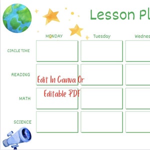 Daycare/preschool/pre~k/kindergarten/elementary Lesson Plan Template ...