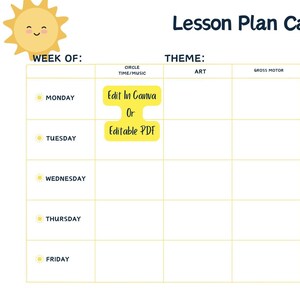Daycare/preschool/pre~k/kindergarten/elementary Lesson Plan Template ...