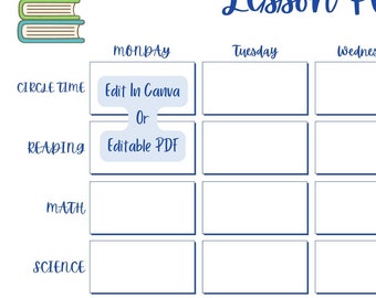 Daycare/preschool/prek/kindergarten/elementary Lesson Plan Template ...