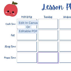 Daycare/preschool/pre~k/kindergarten/elementary Lesson Plan Template ...