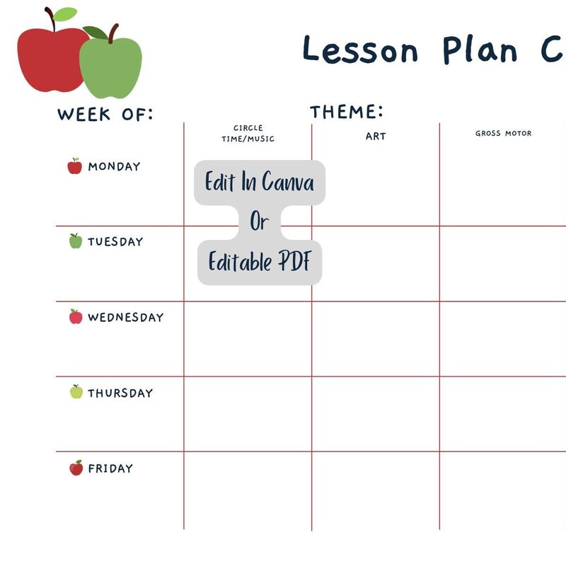 Preschool Lesson Plan - Etsy