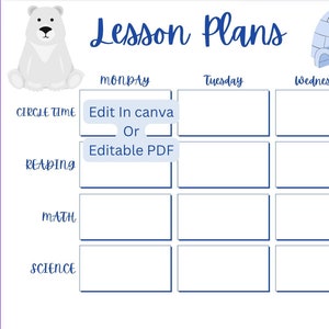 Daycare/preschool/pre~k/kindergarten/elementary Lesson Plan Template ...