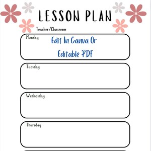 Daycare/preschool/pre~k/kindergarten/elementary Lesson Plan Template ...