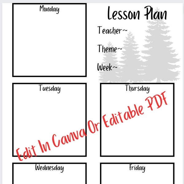 Daycare Infant Lesson Plan Template - Etsy