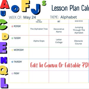 Daycare/preschool/pre~k/kindergarten/elementary Lesson Plan Template ...