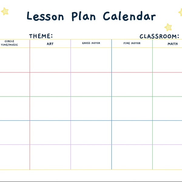 Preschool Lesson Plan - Etsy