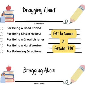 Teacher Brag Note, Teacher Printable, School Communication, Daycare ...