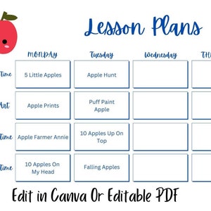 Daycare/preschool/prek/kindergarten/elementary Lesson Plan Template ...