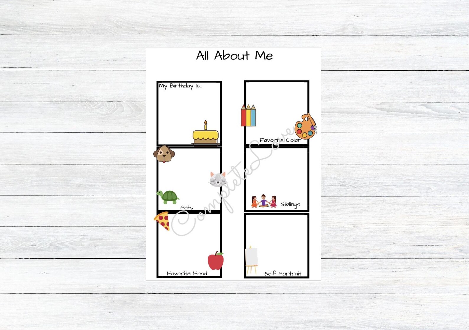 Daycare, Preschool, Elementary "all About Me" Activity Sheet, Great ...