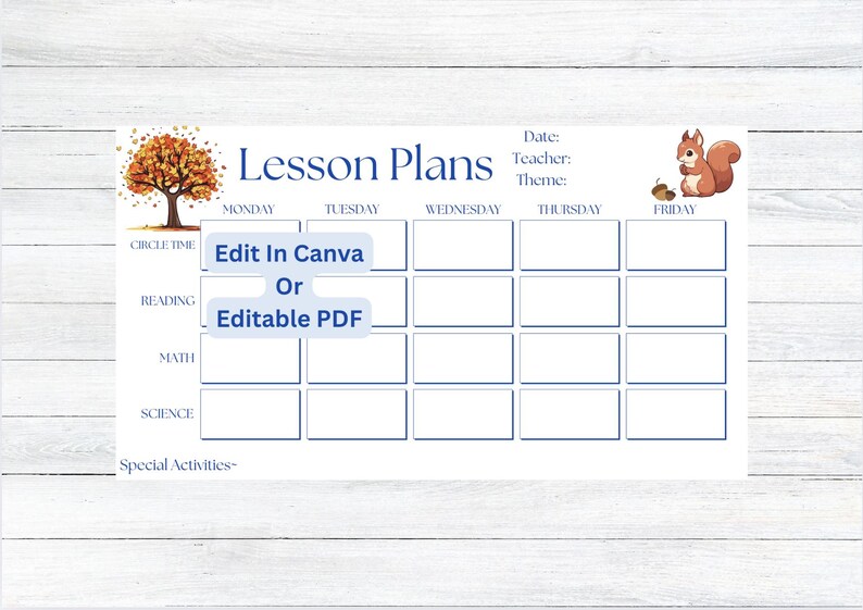 Daycare/preschool/pre~k/kindergarten/elementary Canva & PDF Editable ...