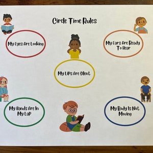 Classroom, Playground, Circle Time Rules Sign, Instant PDF Download ...