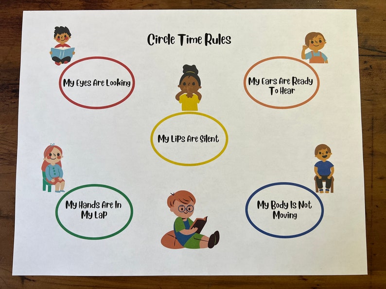 Classroom, Playground, Circle Time Rules Sign, Instant PDF Download ...