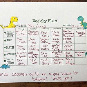 Dinosaur Weekly Lesson Plan Template: Editable PDF & Canva - Etsy