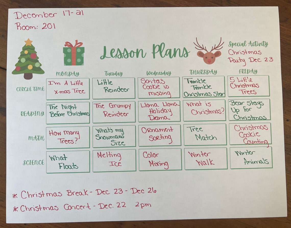 Daycare/preschool/prek/kindergarten/elementary Lesson Plan Template ...