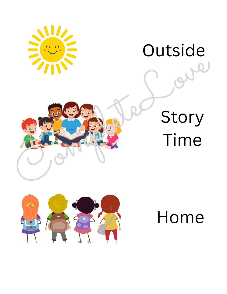 Daily Schedule Chart for Toddler, Daycare, Preschool, Kindergarten ...