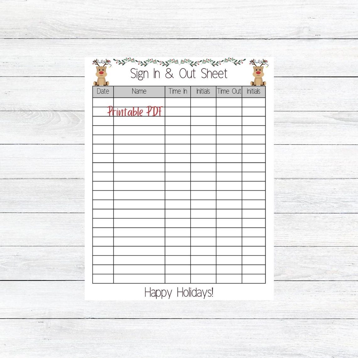 Daily Parent Sign in and Out Form. Perfect for Daycare, Preschool ...