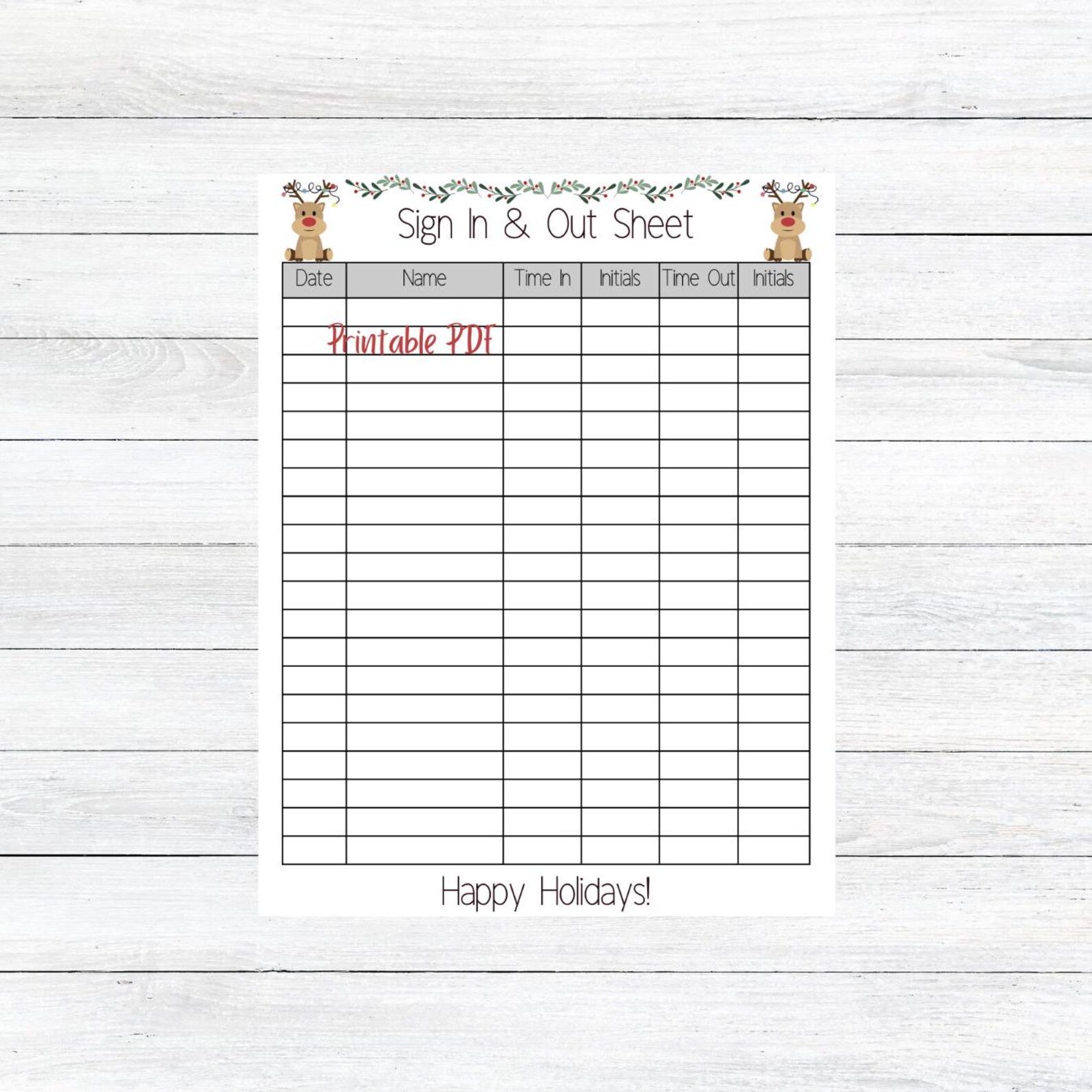 Daily Parent Sign in and Out Form. Perfect for Daycare, Preschool ...
