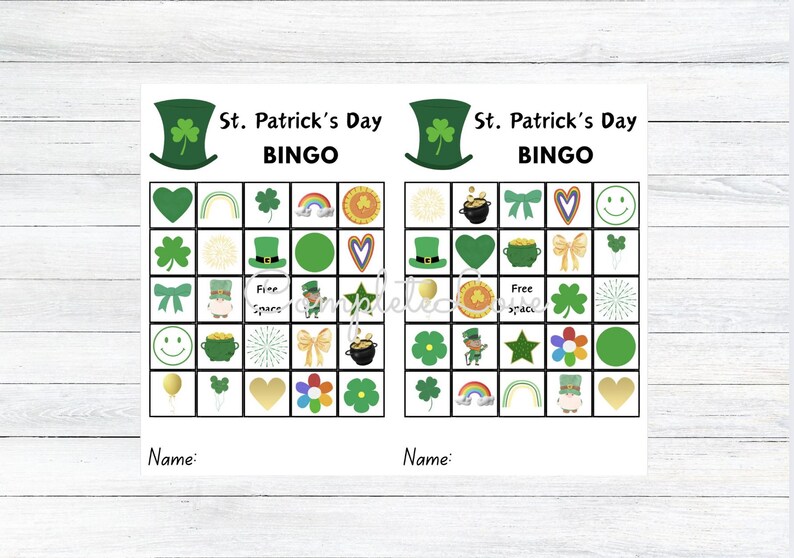 St. Patrick's Day Bingo, Printable PDF, 10 Different BINGO Cards ...