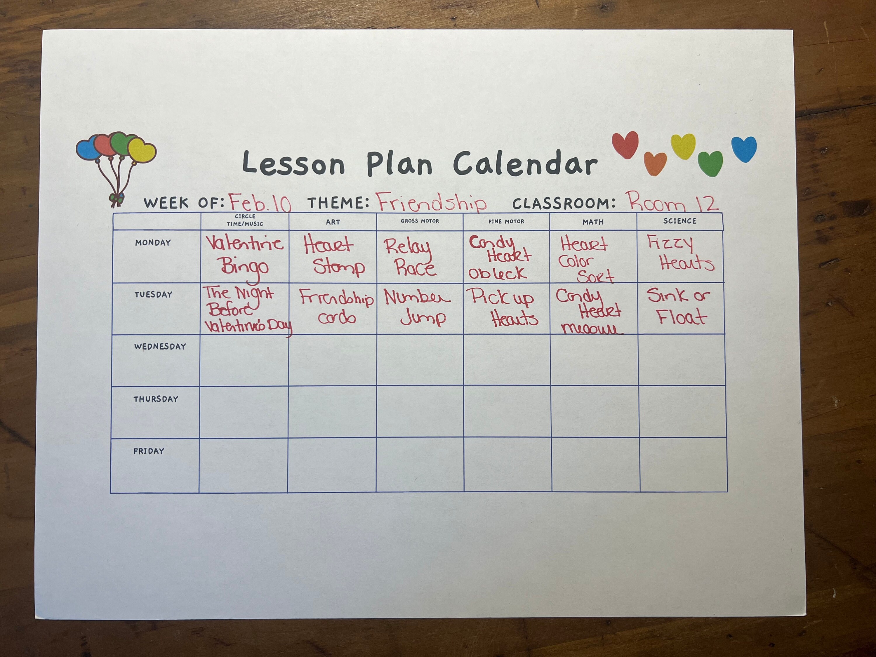 Daycare/preschool/pre~k/kindergarten/elementary Lesson Plan Template ...