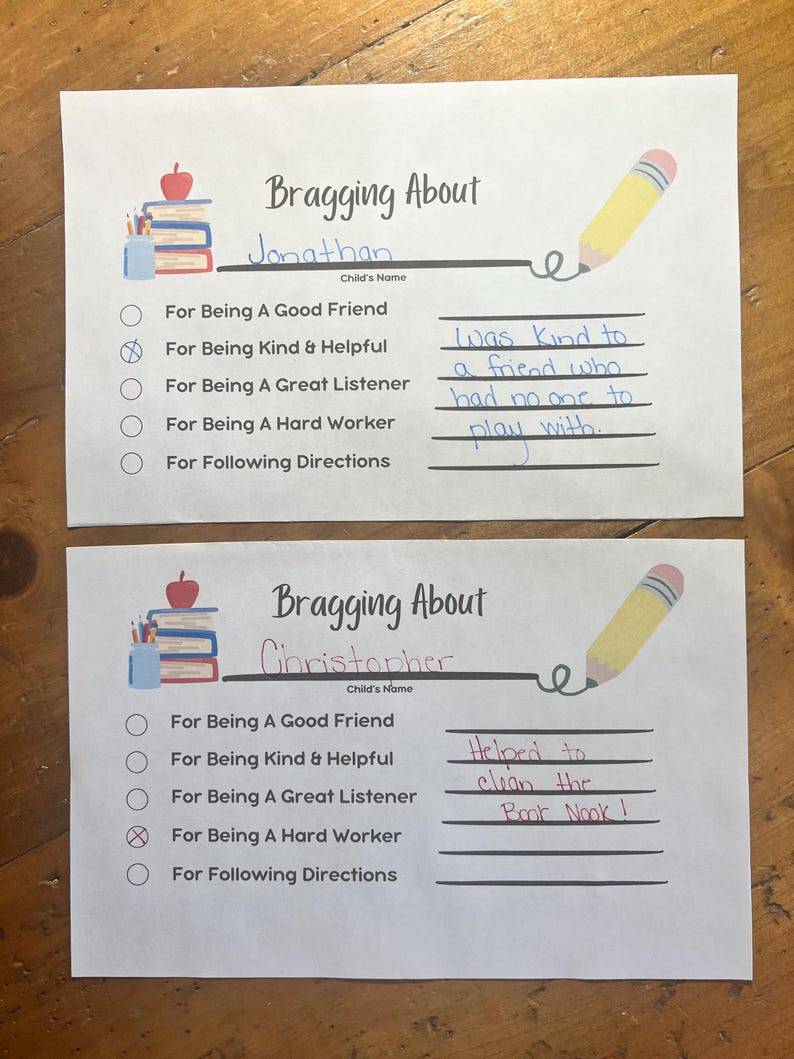 Teacher Brag Note, Teacher Printable, School Communication, Daycare ...