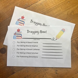 Teacher Brag Note: Editable School Communication (canva & PDF) - Etsy