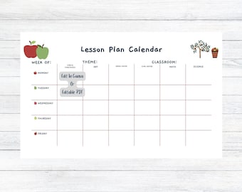 Daycare/preschool/pre~k/kindergarten/elementary Lesson Plan Template ...