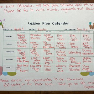 Daycare/preschool/pre~k/kindergarten/elementary Lesson Plan Template ...