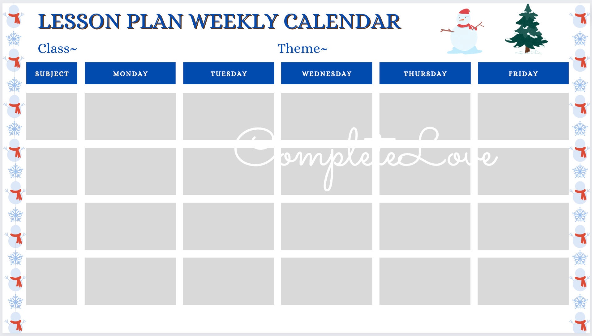 Daycare/preschool/prek/kindergarten/elementary Lesson Plan Template ...
