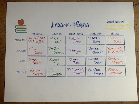 Preschool Daily Lesson Plans