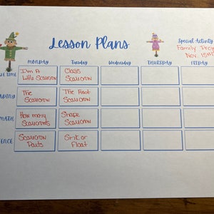 Daycare/preschool/prek/kindergarten/elementary Lesson Plan Template ...