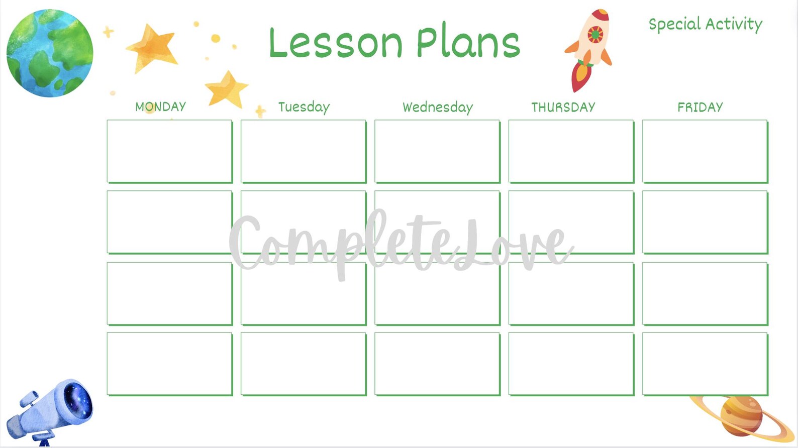 Daycare/preschool/pre~k/kindergarten/elementary Lesson Plan Template ...