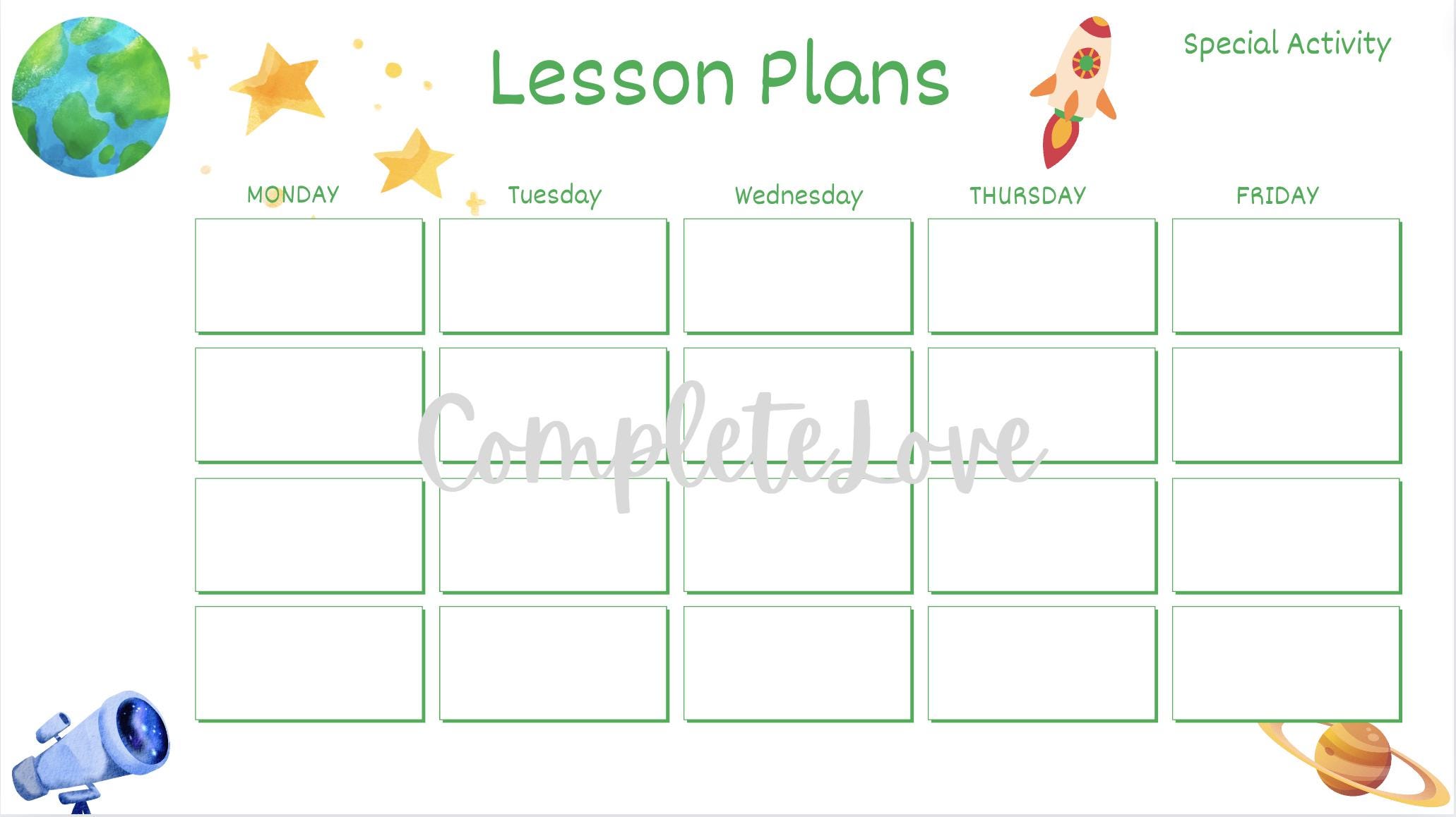 Daycare/preschool/prek/kindergarten/elementary Lesson Plan Template ...
