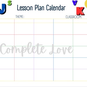 Colorful Alphabet Lesson Plan Template: Editable Weekly Calendar (canva ...