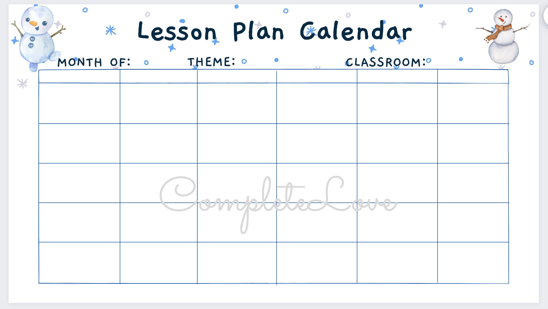 Daycare/preschool/pre~k/kindergarten/elementary Lesson Plan Template ...