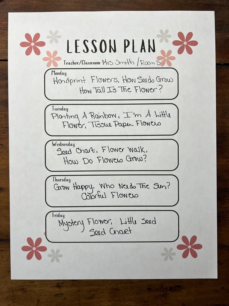 Daycare/preschool/pre~k/kindergarten/elementary Lesson Plan Template ...