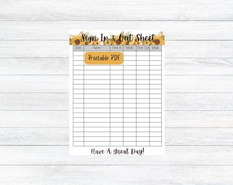 Daily Parent Sign in and Out Form. Perfect for Daycare, Preschool ...