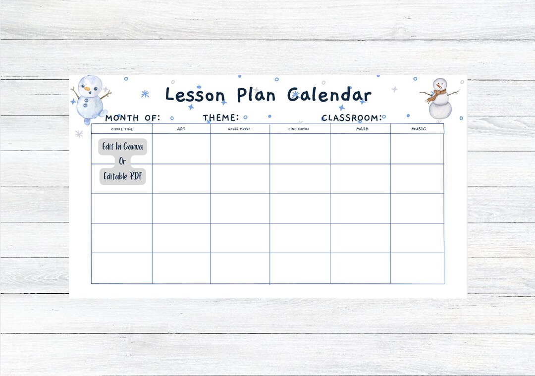 Daycare/preschool/pre~k/kindergarten/elementary Lesson Plan Template ...