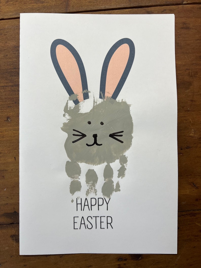 Handprint Easter Card Craft, Bunny & Baby Chick, Perfect Activity for ...