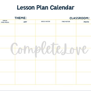 Daycare/preschool/pre~k/kindergarten/elementary Lesson Plan Template ...