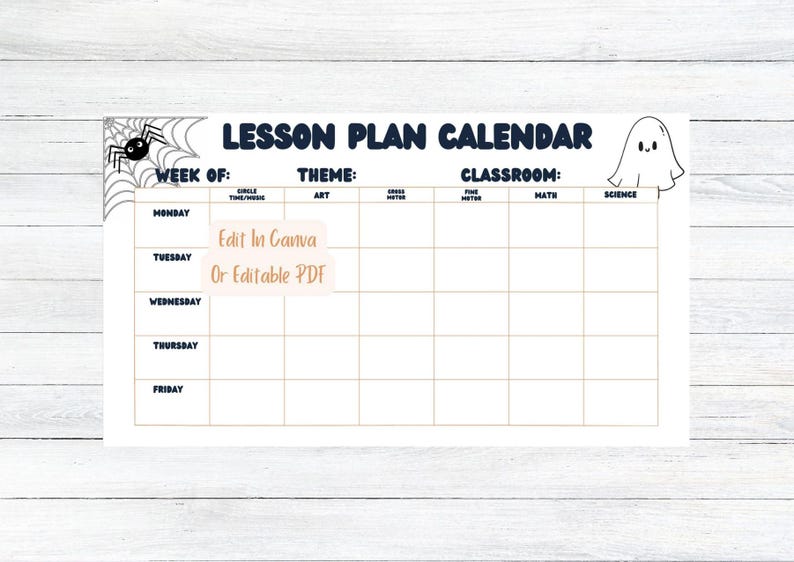 Daycare/preschool/pre~k/kindergarten/elementary Lesson Plan Template ...