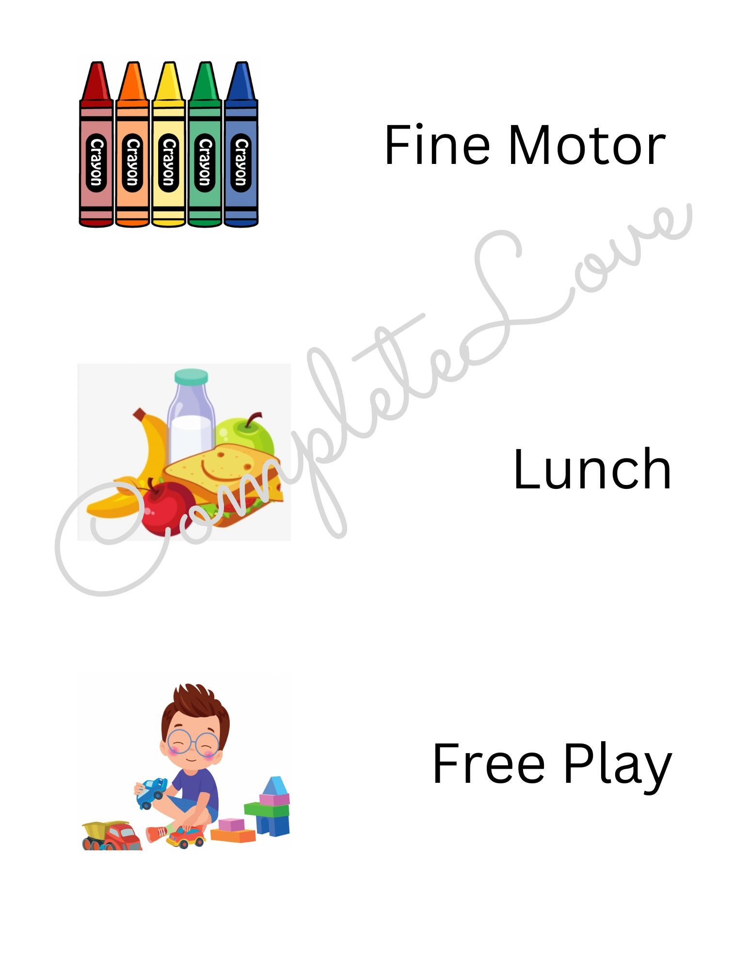 Daily Schedule Chart for Toddler, Daycare, Preschool, Kindergarten ...