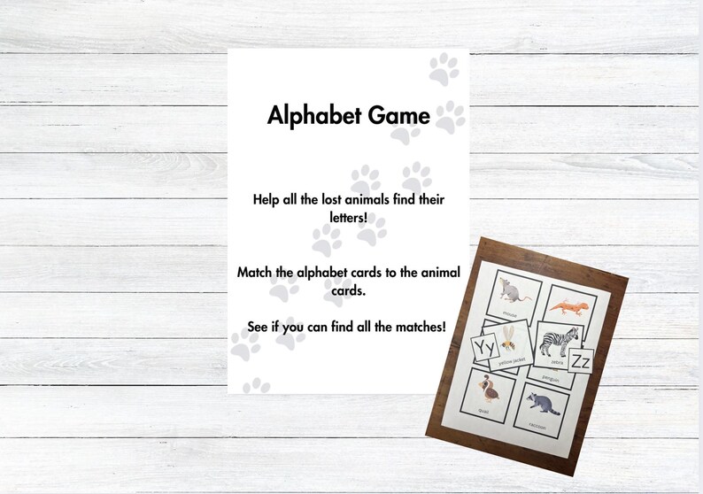 Printable Daycare, Preschool, Early Elementary Animal Alphabet Matching ...