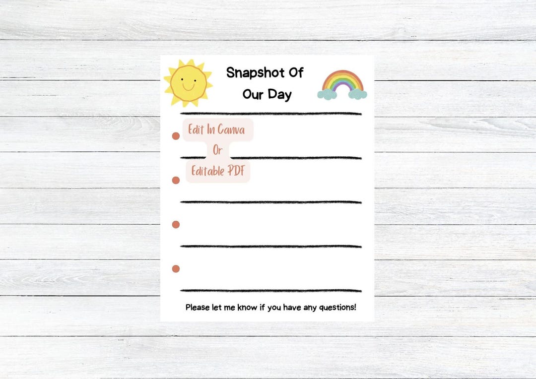 Sunshine Rainbows Lesson Plan Template: Daycare, Preschool (editable ...