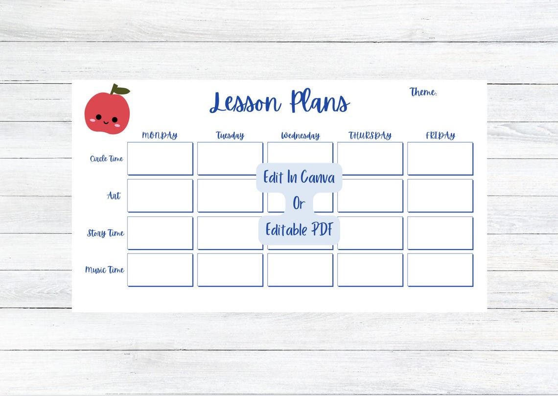 Daycare/preschool/pre~k/kindergarten/elementary Lesson Plan Template ...
