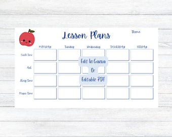 Daycare/preschool/pre~k/kindergarten/elementary Lesson Plan Template ...
